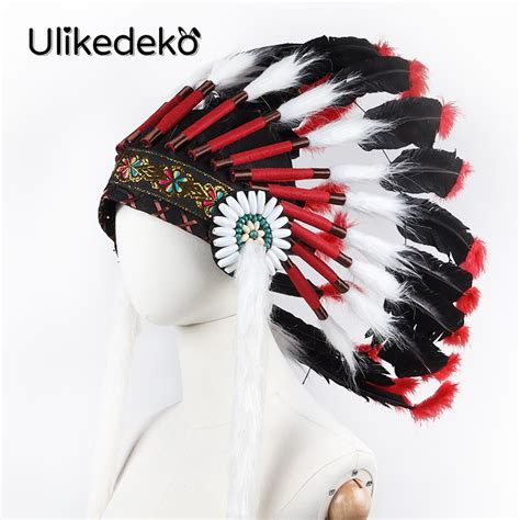 아메리카 원주민 머리 장식 깃털 머리띠 잉카 마야 인디언 깃털 헤드피스 카니발 코스프레 레이브 파티 사진 소품 Aliexpress