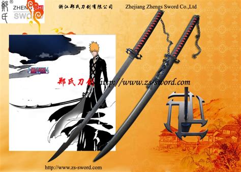 New Version Ichigo Swords Carbon Steel Bleach Anime Zanpakuto Cosplay