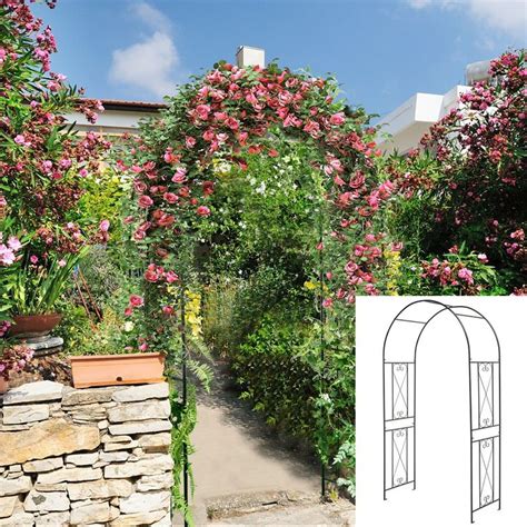 Tangkula Garden Arch Arbor Trellis 72 Ft Metal Archway Patio Pergola