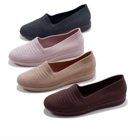 Ksm Jelly Work Shoes For Women Porto Stripe Motif Size 36 40 Shopee
