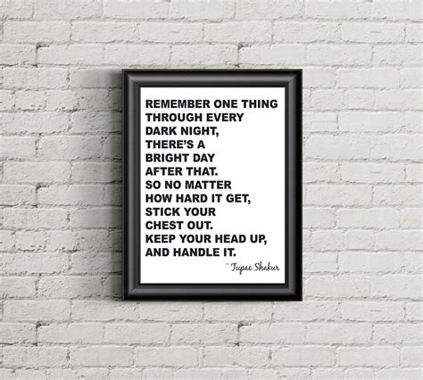 Tupac Poster Keep Ya Head Up Print 2pac Rap Quotes Black Etsy