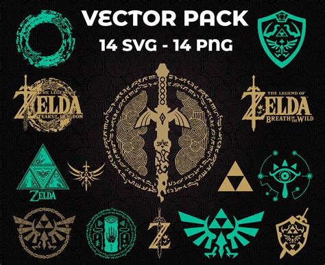 The Legend Of Zelda Vector Pack Separated Vectors Svg And Png 300dpi Etsy