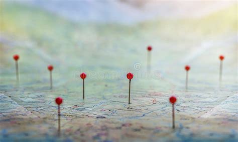 Location Marking With A Pin On Routes On World Map Adventure