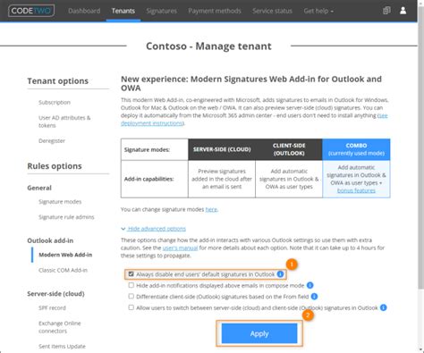 How CodeTwo Client Side Signature Adding Options Affect Outlooks Default Signature Settings