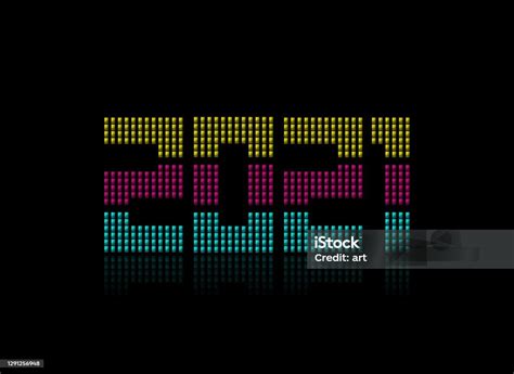 2021年新年設計黑色背景的 Cmyk 粉紅色藍色藍色已飽和向量插圖向量圖形及更多2021圖片 2021 事件 商務 Istock