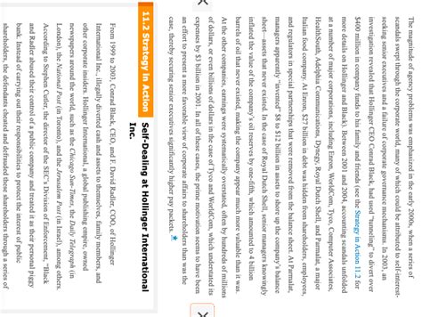 solved chapter 11 section 11 3 discusses agency theory and