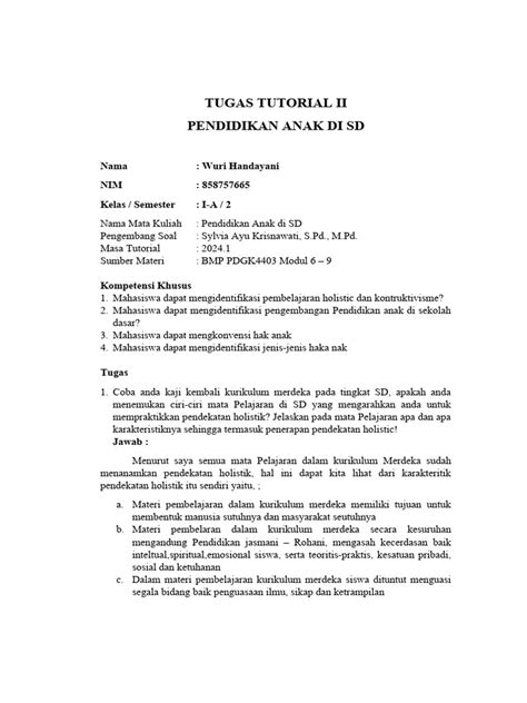 Rancangan Tugas Tutorial Ii Pdf