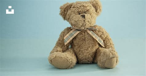 파란색 직물에 갈색 테디 베어 사진 Unsplash의 무료 장난감 이미지