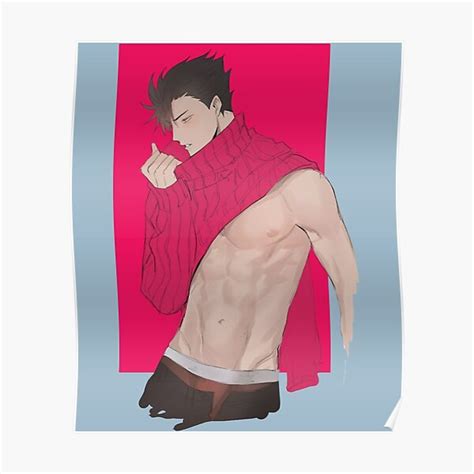 Combatant Feathered Artwork Shirtless Anime Men Graphic Ts Poster