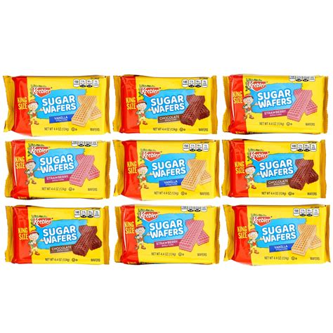 Keebler Sugar Wafers King Size 9 Count Variety Pack 4 4oz Individual