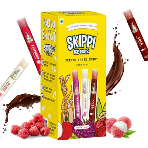 Buy Pack Of 12 All Flavor Natural Ice Popsicle Skippi