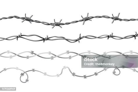 철 보호 경계 보호 개념 디자인 흰색에 고립 된 벡터 울타리 원활한 일러스트 레이 션 가시에 대한 스톡 벡터 아트 및 기타