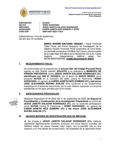 1132 2022 Requerimiento De Prision Preventiva Robo Agravado Caso 2