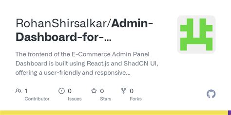 Github Rohanshirsalkar Admin Dashboard For Ecommerce Frontend