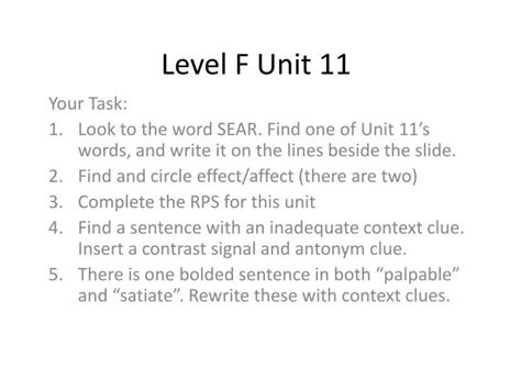Ppt Level F Unit 11 Powerpoint Presentation Free Download Id 2378769