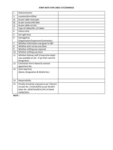 Cable Cut Joint Report New Pdf
