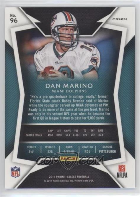 2014 Panini Select Base Silver Prizm 96 Dan Marino