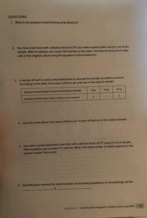 Solved Questions What Is The Purpose Of Performing Serial Chegg