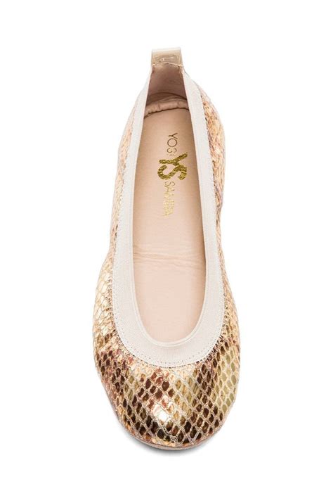 Yosi Samra Samara Metallic Python Leather Flat In Gold Revolve