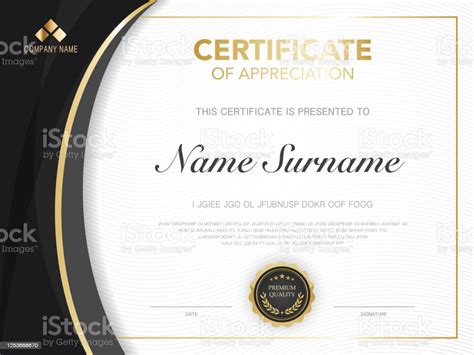 고급스럽고 현대적인 스타일의 벡터 이미지가있는 졸업장 템플릿 빨간색과 금색으로 감사에 적합합니다 벡터 그림입니다 0명에 대한 스톡 벡터 아트 및 기타 이미지 Istock