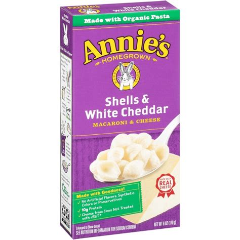 Annie S Homegrown Macoroni And Cheese Shells And White Cheddar 6 Oz