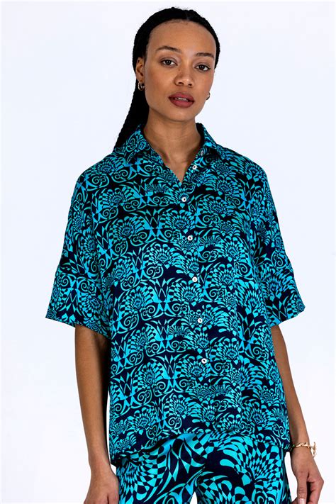 Acaste Fine Silk Short Sleeved Shirt Wéngko Molé