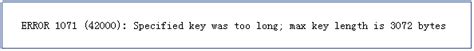 Mysql Specified Key Was Too Long