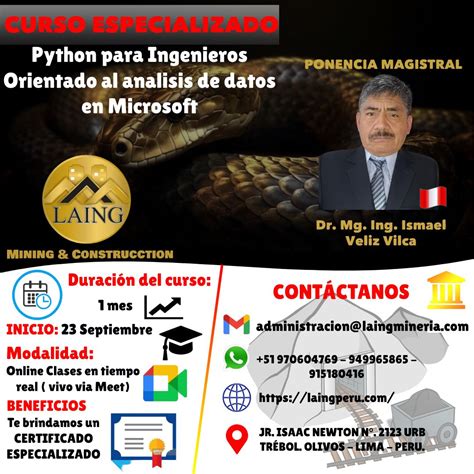 Python Para Ingenieros Orientado Al Analisis De Datos En Laing