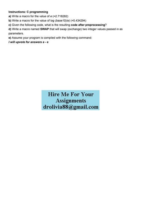 Instructions C Programming A Write A Macro For The Va Pdf