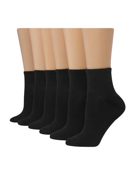Hanes Womens Ankle Socks 6 Pack Cool Comfort Fit With Cushioning
