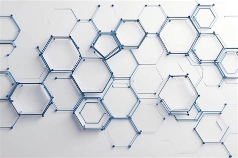 Premium Photo Abstract Geometric Dots Connection On White Background Abstract Hexagon