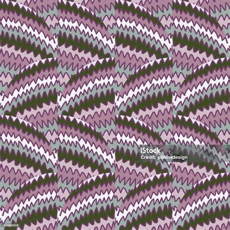 Hand Drawn Zig Zag Lines Mosaic Ornament Abstract Wave Seamless Pattern In Doodle Style Creative