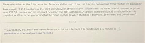 Solved Determine Whether The Finite Correction Factor Should