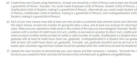 solved d create three new classes using inheritance at