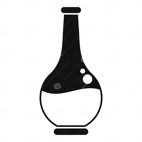 Chemical Flask Bubbling With Liquid Icon Simple Style Stock Vector