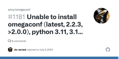 Unable To Install Omegaconf Latest 223 200 Python 311 310