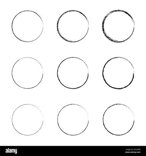 Hand Drawn Circles Sketch Frame Set Sketch Hand Drawn Simple Hand