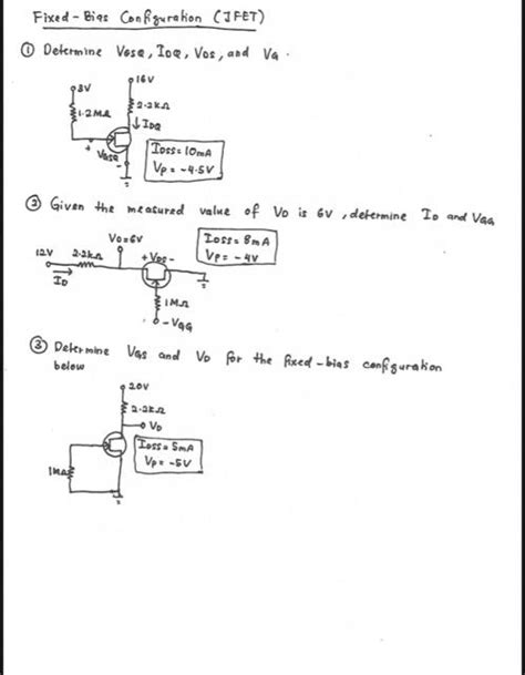 Solved Fixed Bias Configuration JFET Determine Vese Ioa Chegg Com