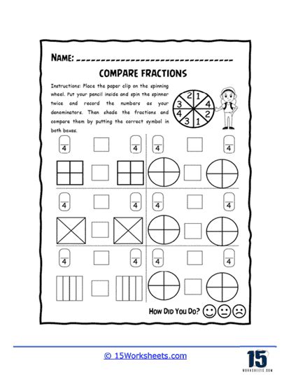 Comparing Fractions Worksheets 15 Worksheets Com