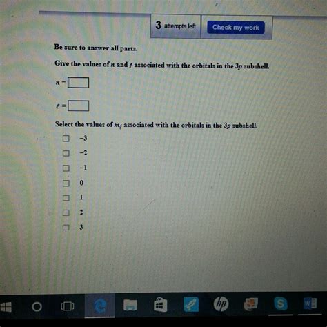 solved give the values of n and l associated with the