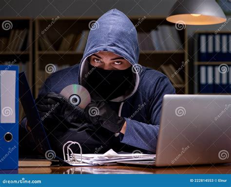 Hacker Stealing Personal Data From Home Computer Stock Image Image Of