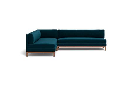Jasper Custom Corner Sectional Sofa In Peacock Performance Velvet