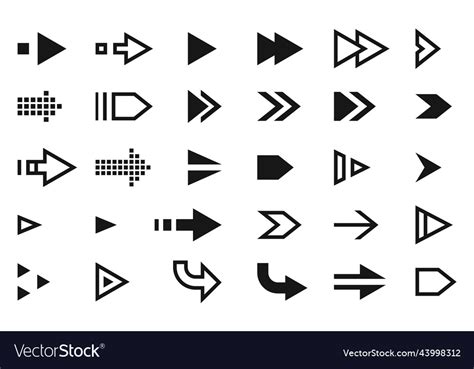 Arrow Set Interface Element Collection Digital Vector Image
