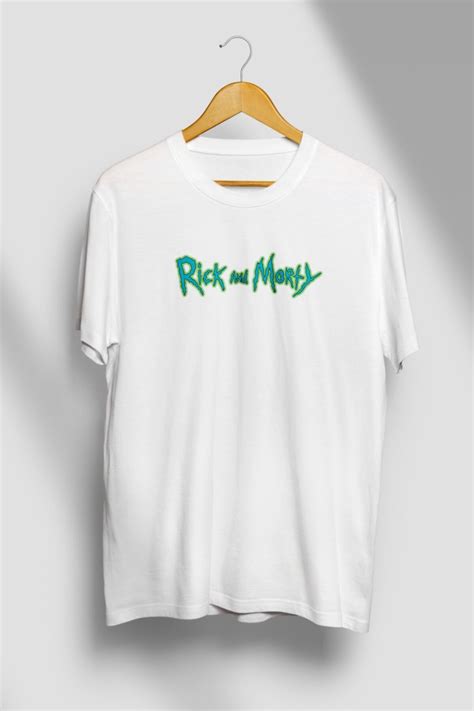Genel Markalar Rick And Morty Beyaz O Yaka 100 Pamuk Unisex Oversize T