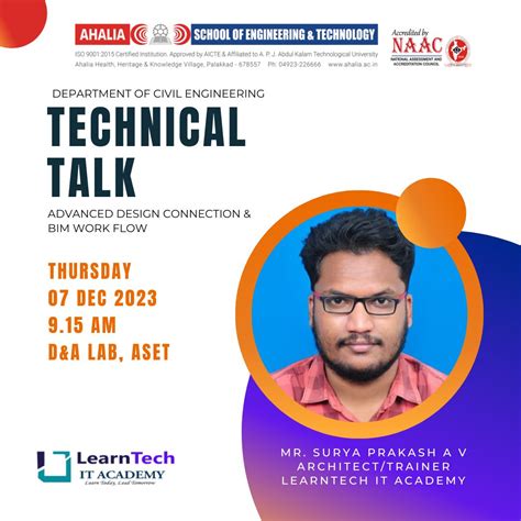 Seminar On Advanced Design Connection And Bim Workflow Ahalia School