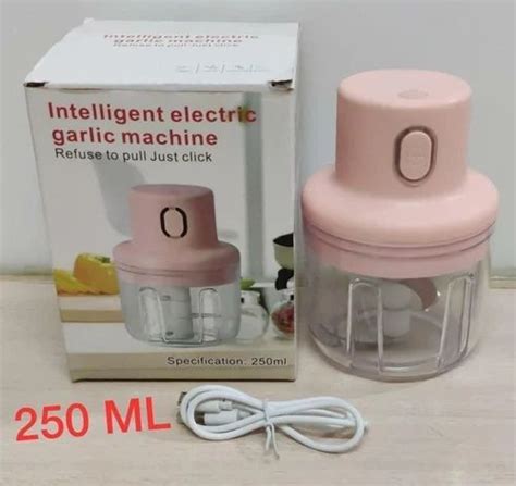 Plastic White And Peach Intelligent Electric Garlic Chopper Machine