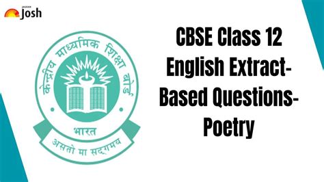 Cbse Class 12 English Extract Based Questions Poetry With Answers