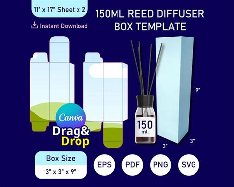 150ml Reed Diffuser Box Template Reed Diffuser Box Template Diffuser
