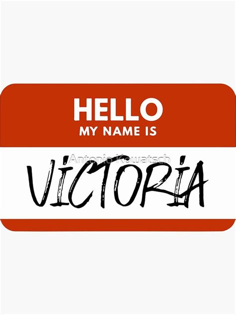 Victoria Name Red Nametag Victoria Name Label Sticker By Antonio