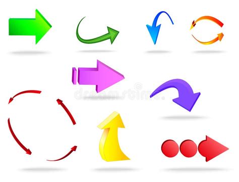 Sistema De Flechas Coloreadas En El Fondo Blanco Ilustración del Vector Ilustración de azul